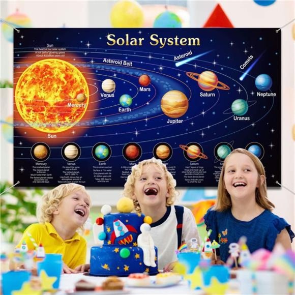 Party Supplies | Solar System Decorations Large Fabric Outer Space ...